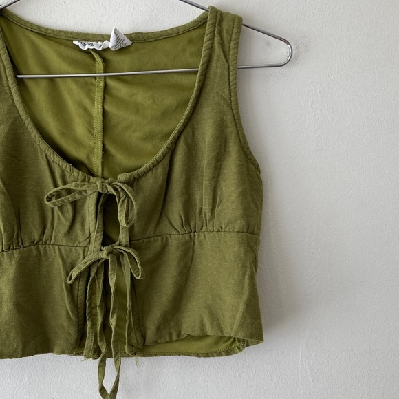 Midnight Sky | Tops | Midnight Sky Linen Blend Tie Front Tank In ...